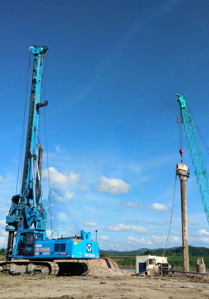 YZ-180B ГИДРАВЛИЧЕСКИЙ ВИБРОПОГРУЖАТЕЛЬ РАБОТАЕТ В ТАИЛАНДЕ | Zhenu Machinery